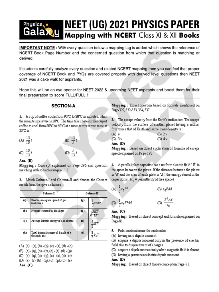 Mapping Direct Questions from Formulas and Concepts Explained in Class ...