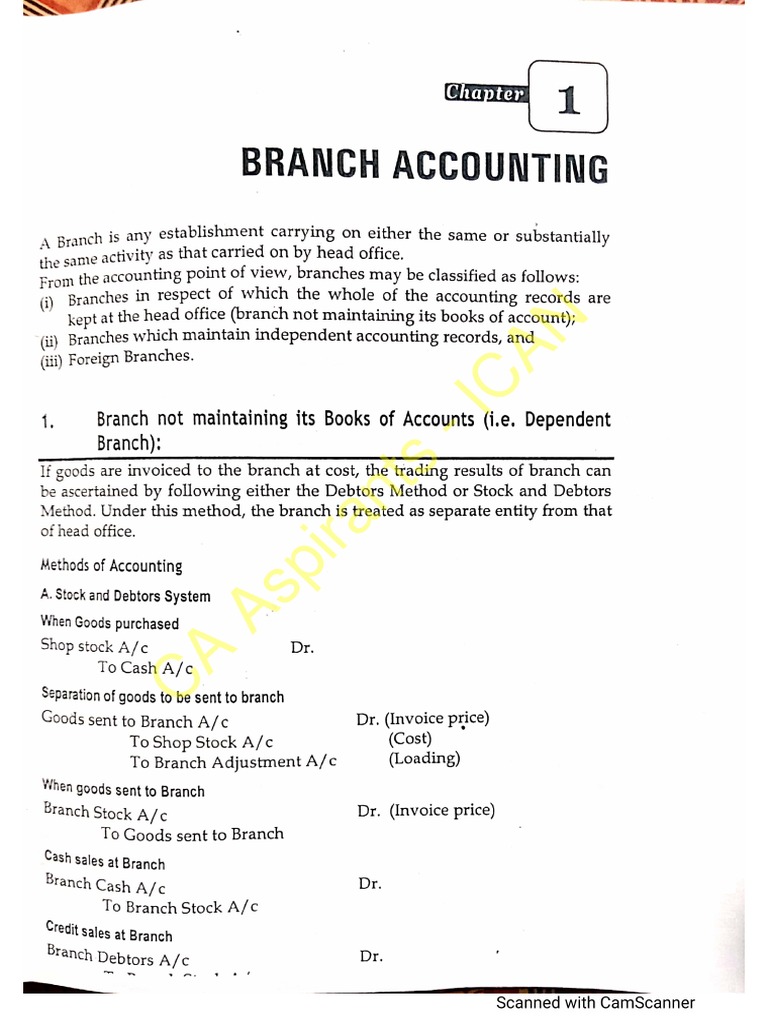 Branch Accounting | PDF