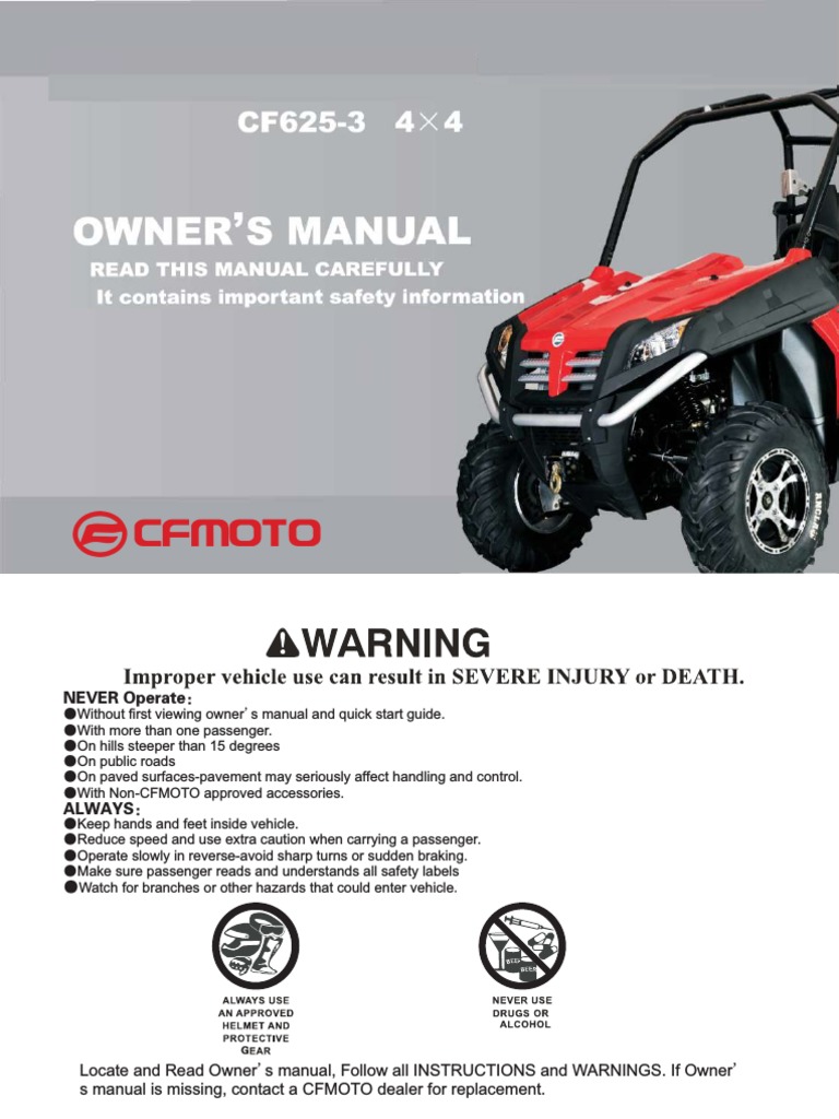 2012-2014 CF625-3 Owners Manual CMI | PDF | Traffic Collision | Seat Belt