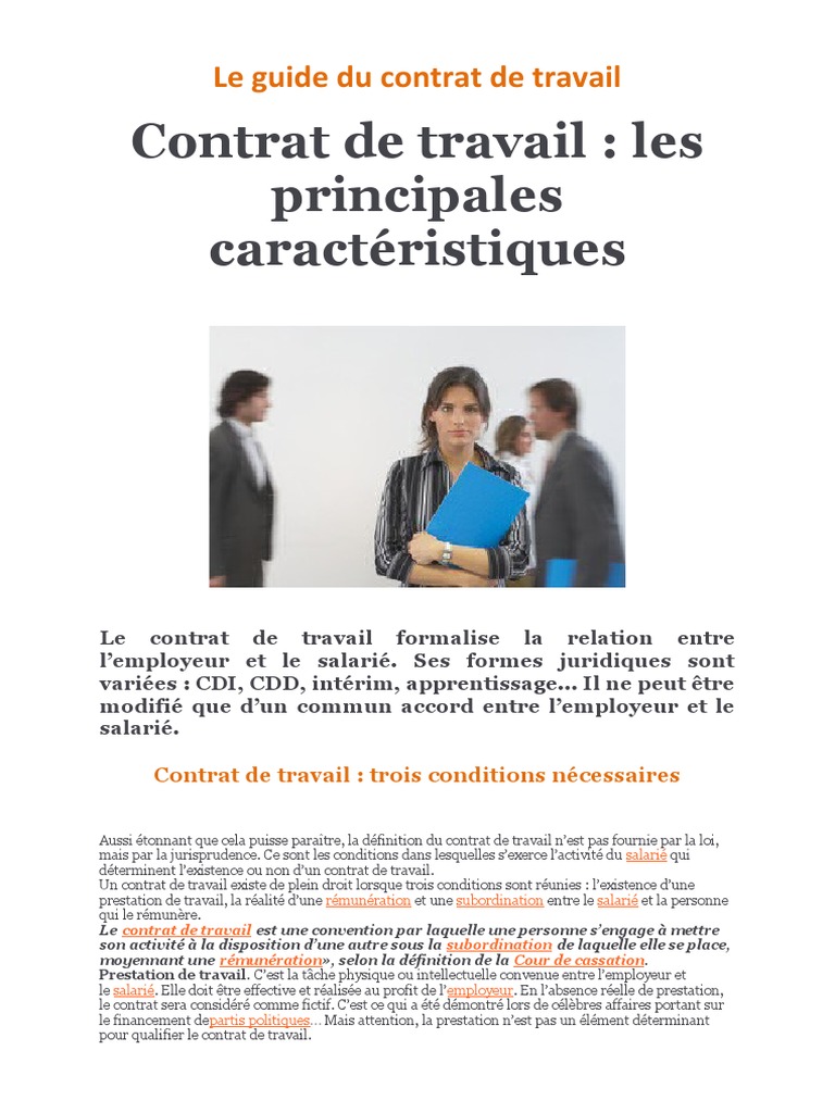 Le Guide Du Contrat de Travail | PDF | Travail | Intérim (travail)