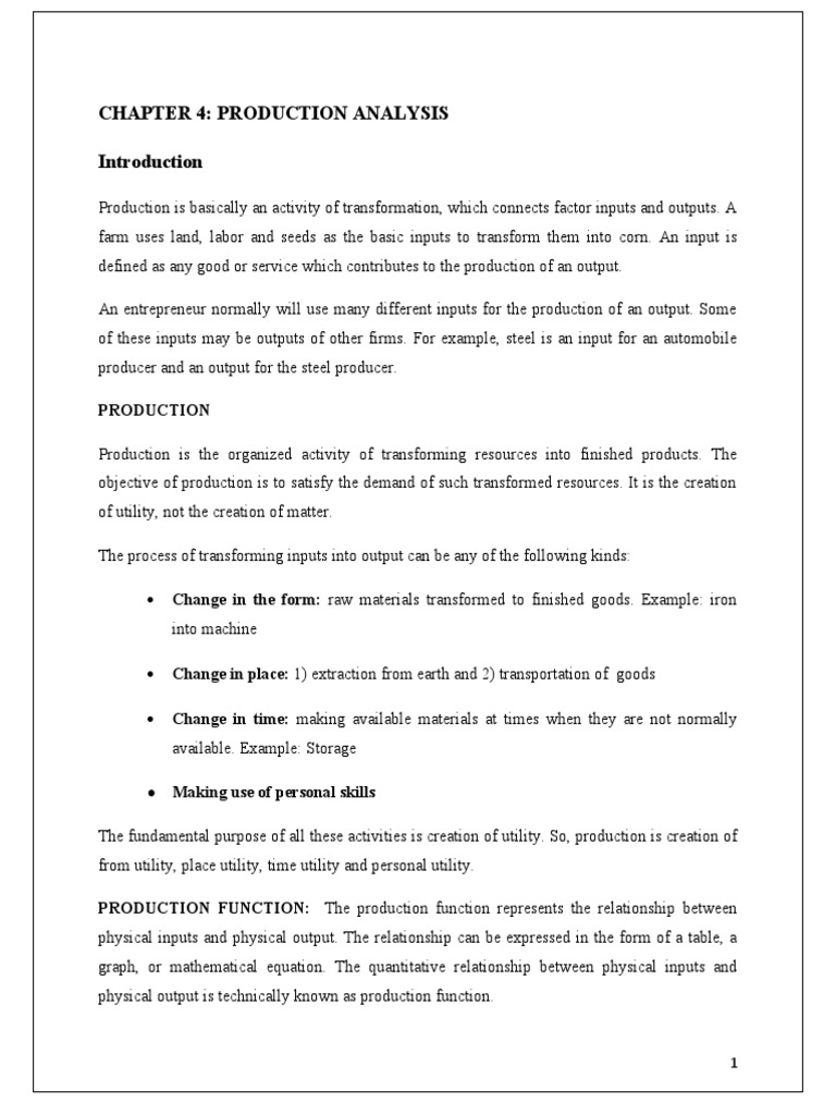 Chapter 4: Production Analysis | PDF | Average Cost | Marginal Cost
