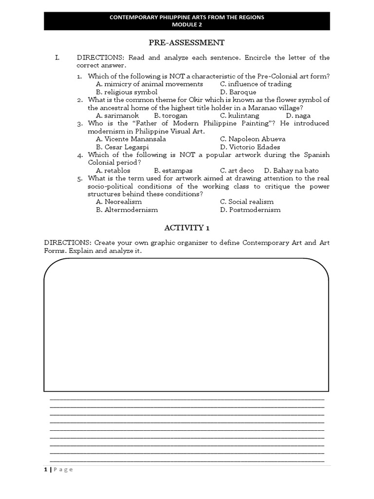G12 LAS CPAR 1stQ Module2a | PDF | The Arts | Aesthetics