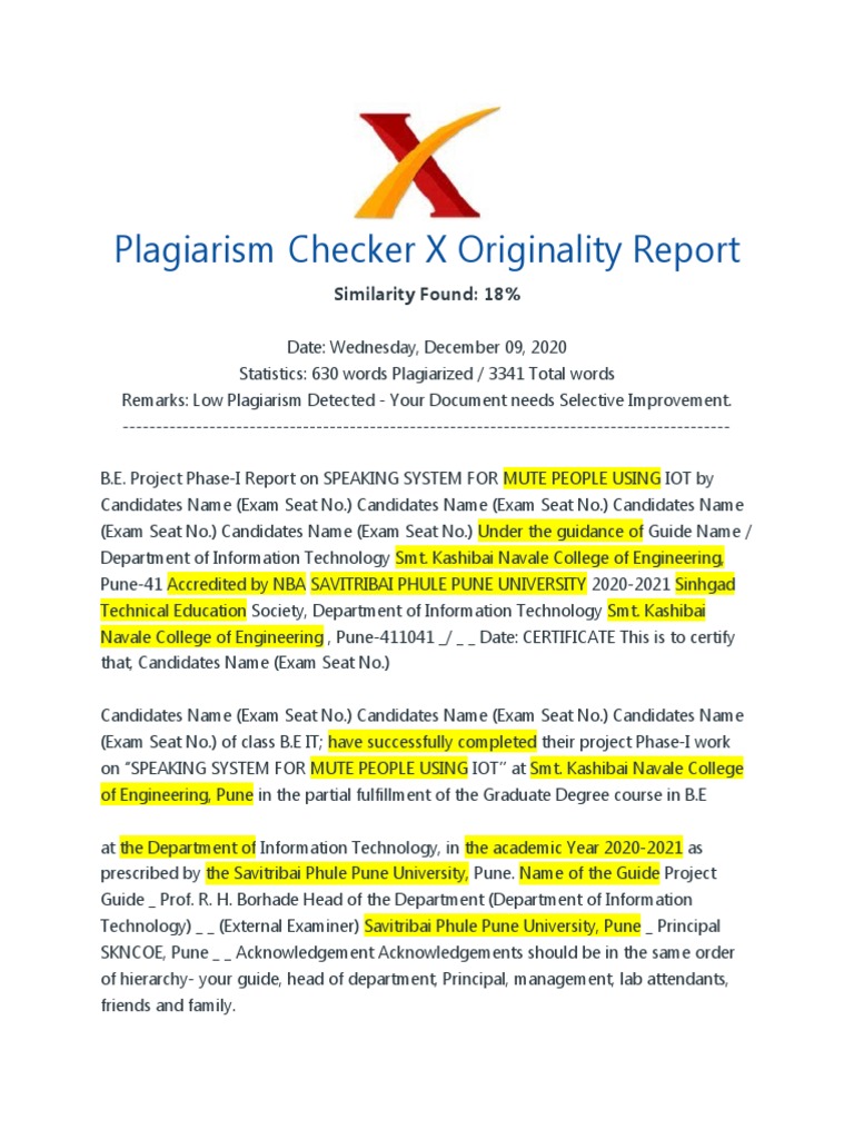 Plagiarism - Report | PDF | Computer Science | Computing