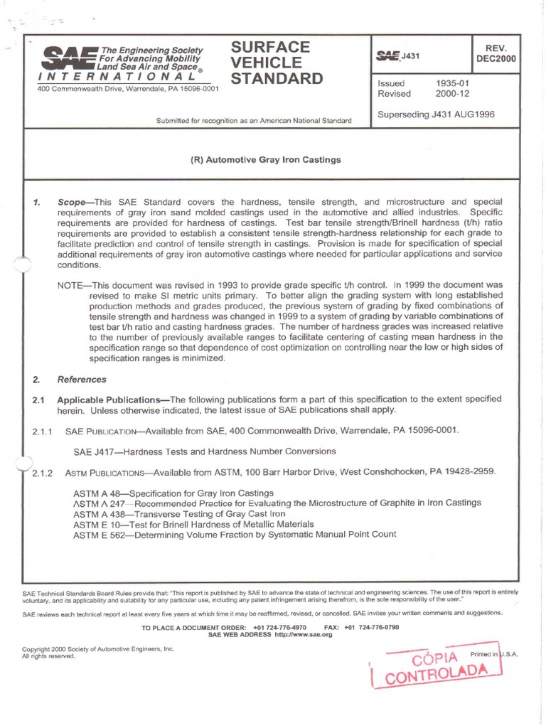 Sae - J431 - Dec - 2000 | PDF