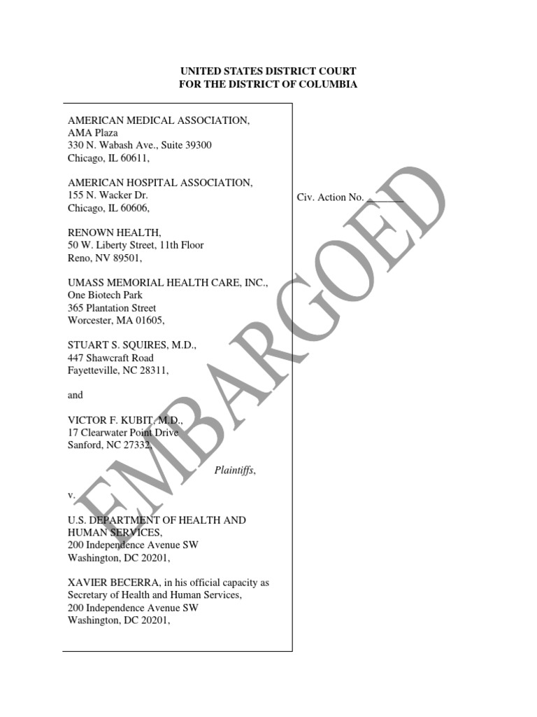 AMA Lawsuit Against Surprise Billing Rule | PDF | American Medical ...