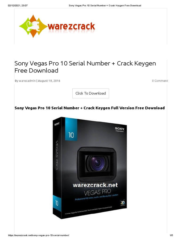 Sony Vegas Pro 10 Serial Number + Crack Keygen | PDF | Macintosh | Video