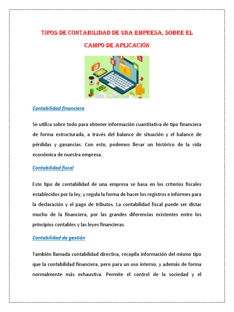 Tipos de Contabilidad Segun Su Aplicación | PDF