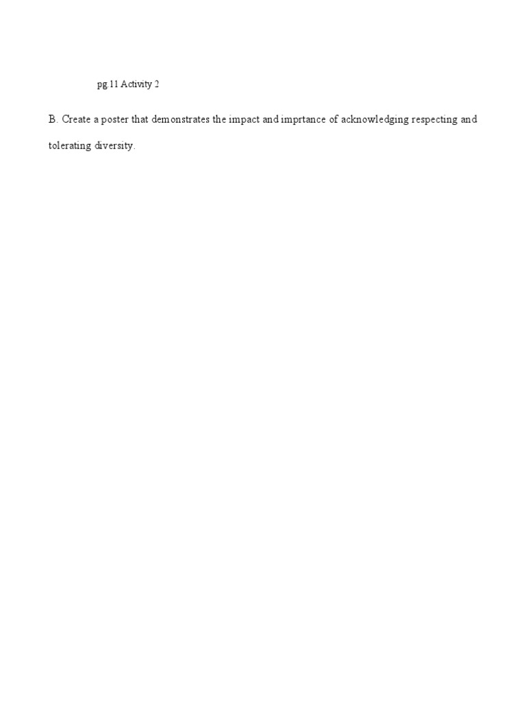 B. Create A Poster That Demonstrates The Impact and Imprtance of ...