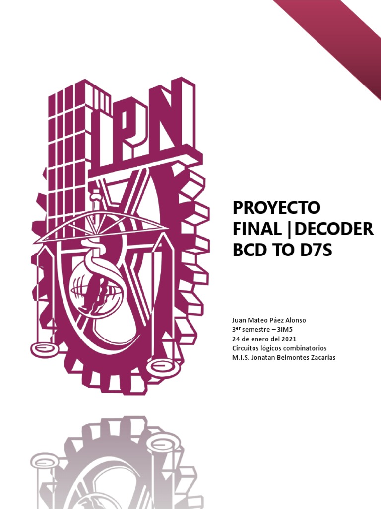Proyecto Final Circuitos Lógicos Combinatorios | PDF | Teaching Methods & Materials