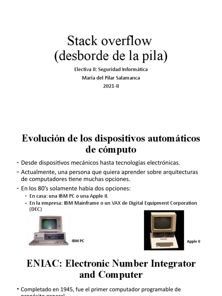 Stack Overflow | PDF | Unidad Central de procesamiento | Almacenamiento de datos de la computadora