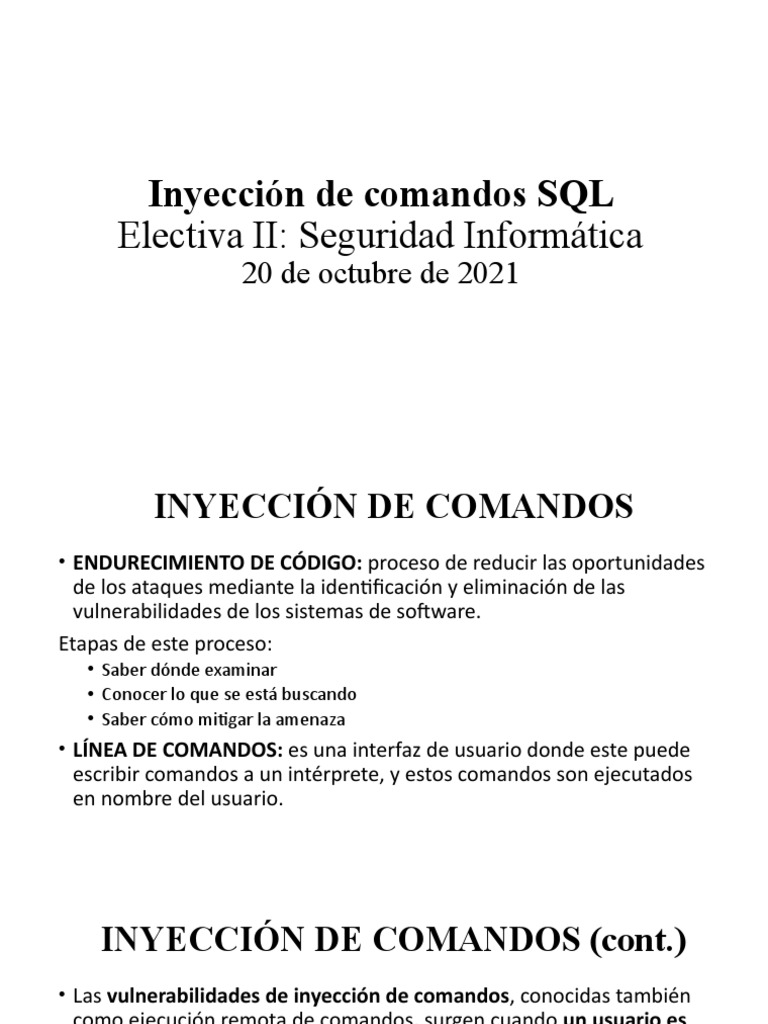 SQ L Injection | PDF | SQL | Contraseña