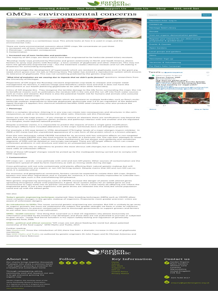 Environmental Risks of GMOs | PDF | Genetic Engineering | Genetically ...