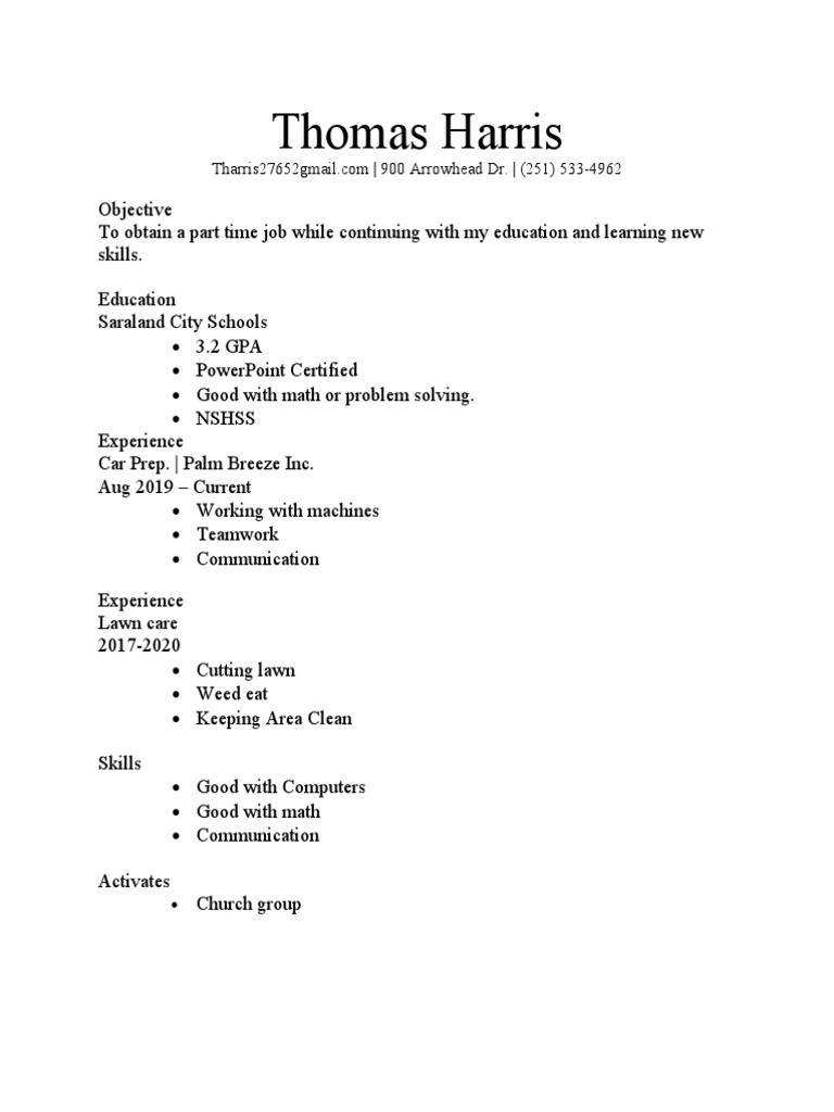 Thomas Resume | PDF