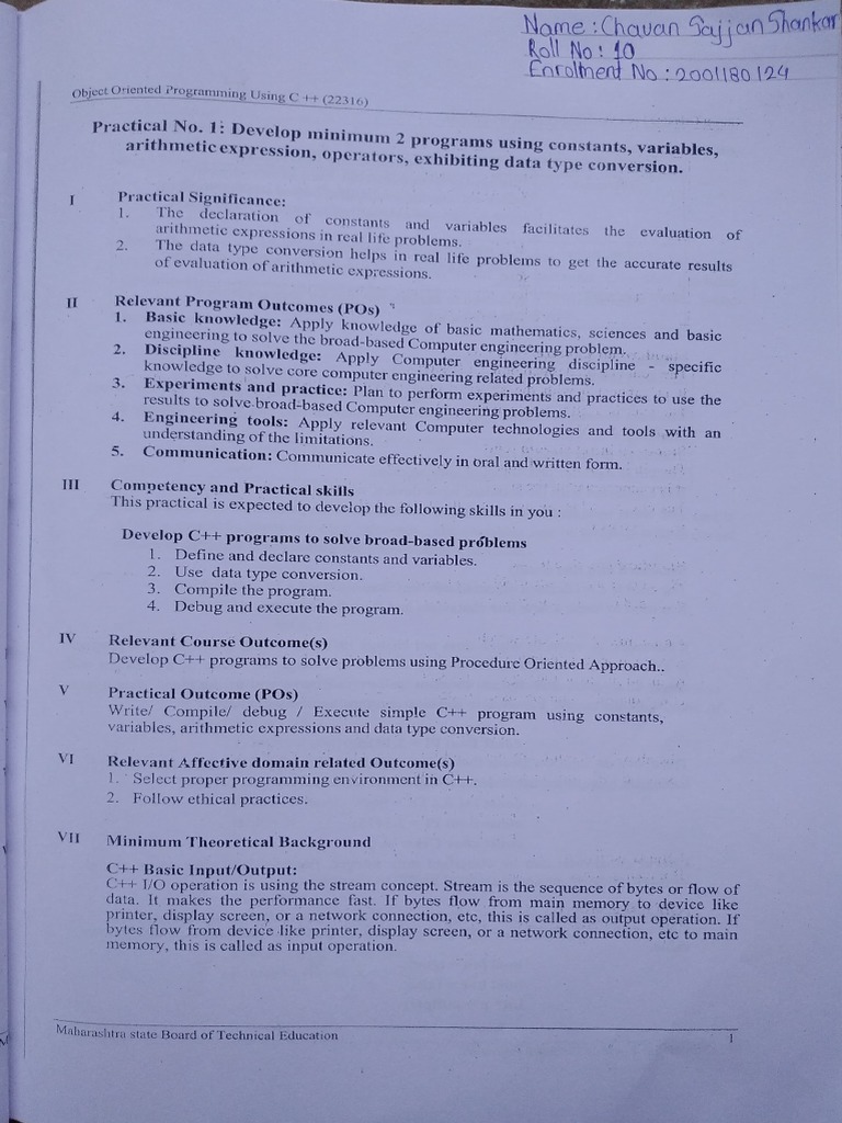 Practical 1 (OOP) | Download Free PDF | Engineering | C++