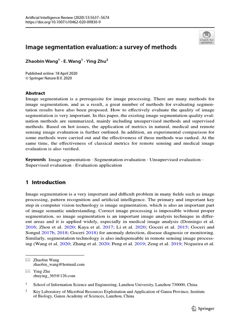 Image Segmentation Evaluation | PDF | Image Segmentation | Evaluation