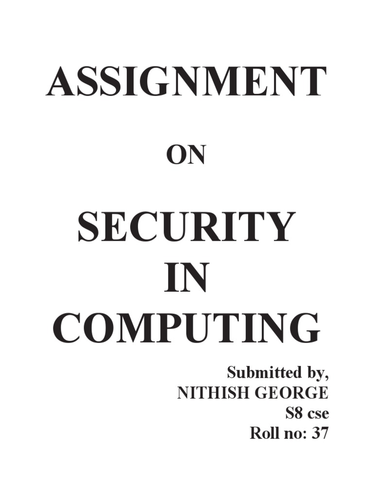 Assignment: Security IN Computing | PDF | Databases | Computing