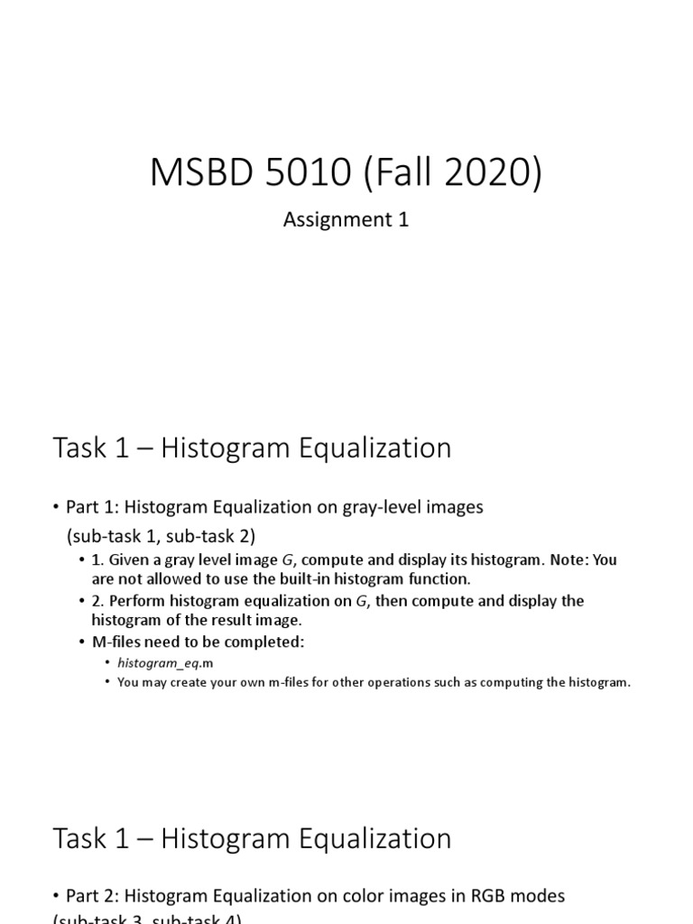 MSBD 5010 (Fall 2020) : Assignment 1 | PDF | Equalization (Audio) | Spectral Density