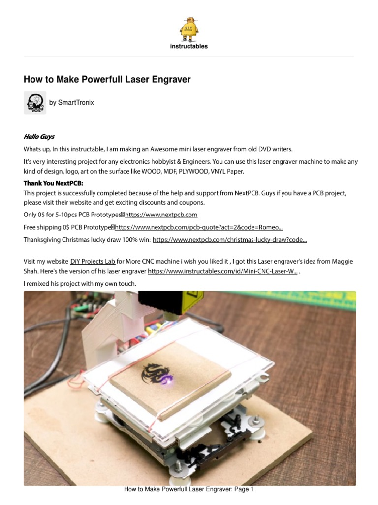 How To Make Powerfull Laser Engraver | PDF | Electric Motor | Numerical Control