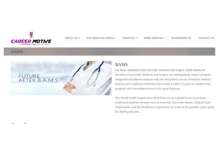 BAMS - Career Motive | PDF