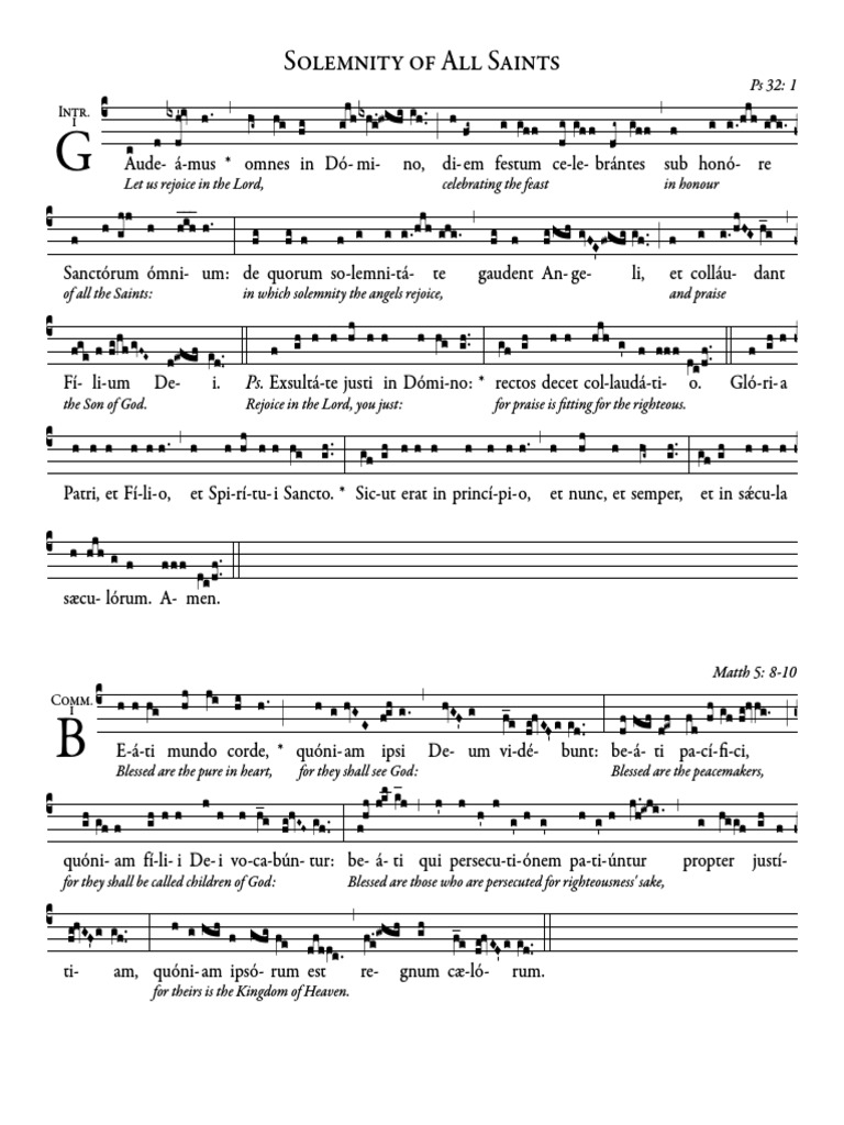 All Saints Plainsong PDF