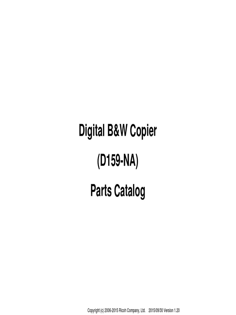 Digital B&W Copier (D159-NA) Parts Catalog | PDF | Machines ...
