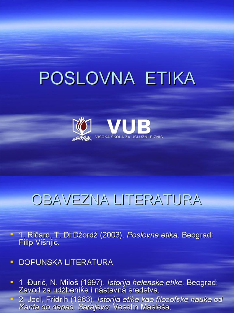 I 3.godina - Poslovna Etika | PDF