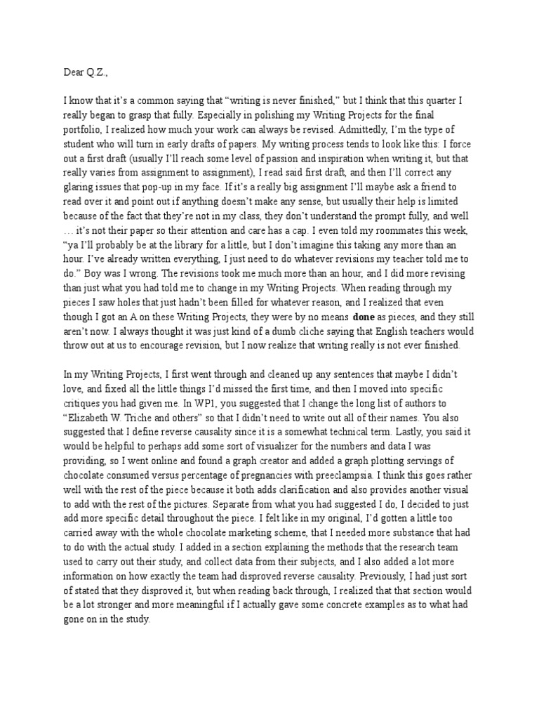 Josh Charfauros Writing 2 Final Portfolio Cover Letter | PDF | Cognition