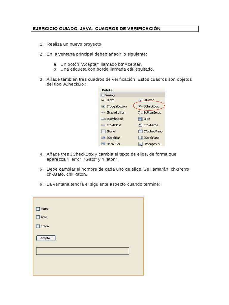 01 Guiados Java Cuadros Verificacion | PDF