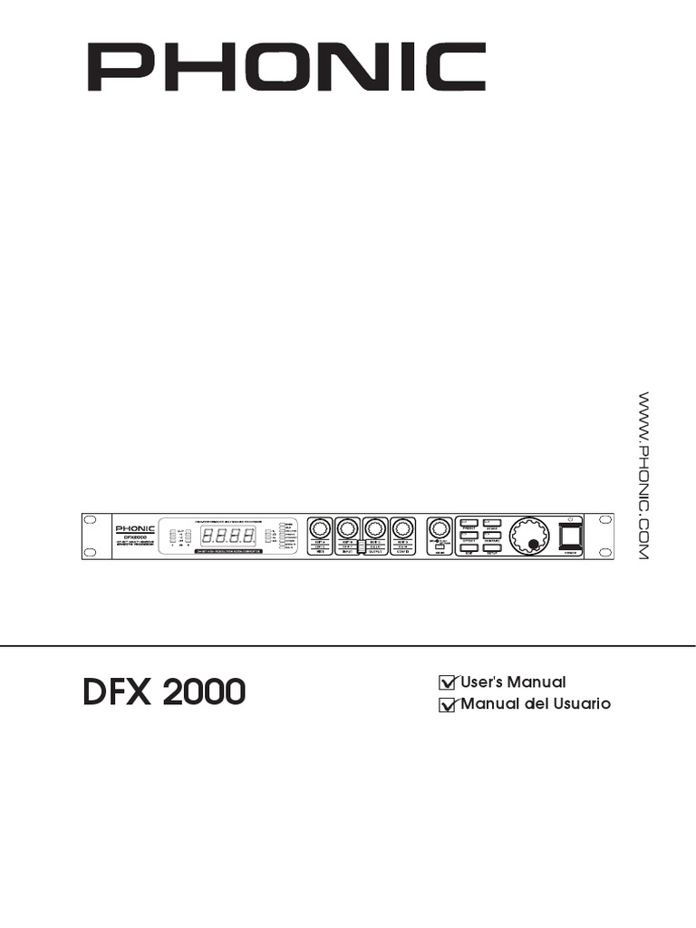 DFX 2000 User Manual Guide | PDF | Equalization (Audio) | Electrical Engineering