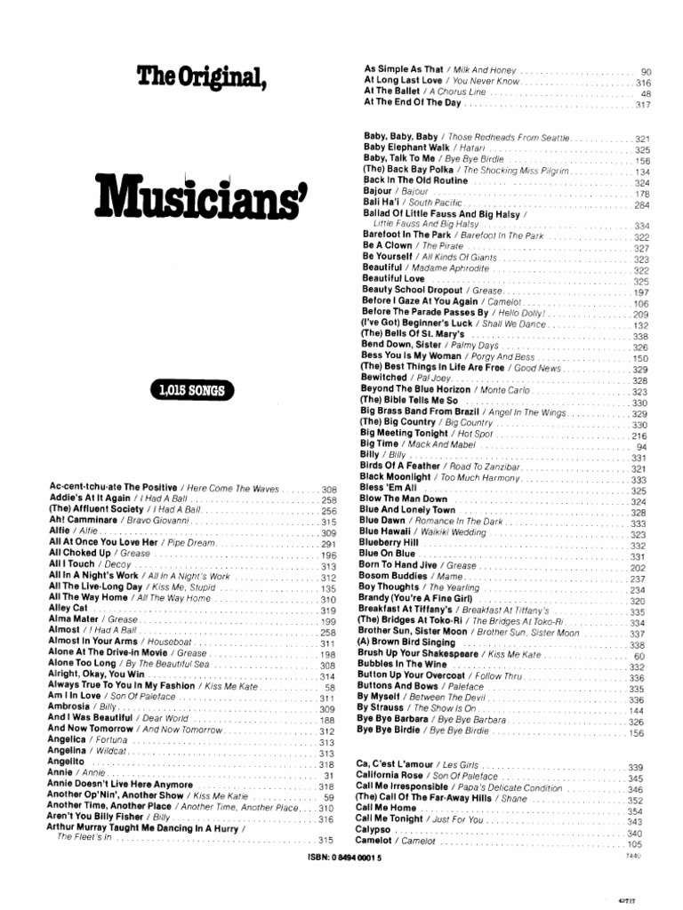 The Original Musicians Fake Book | PDF