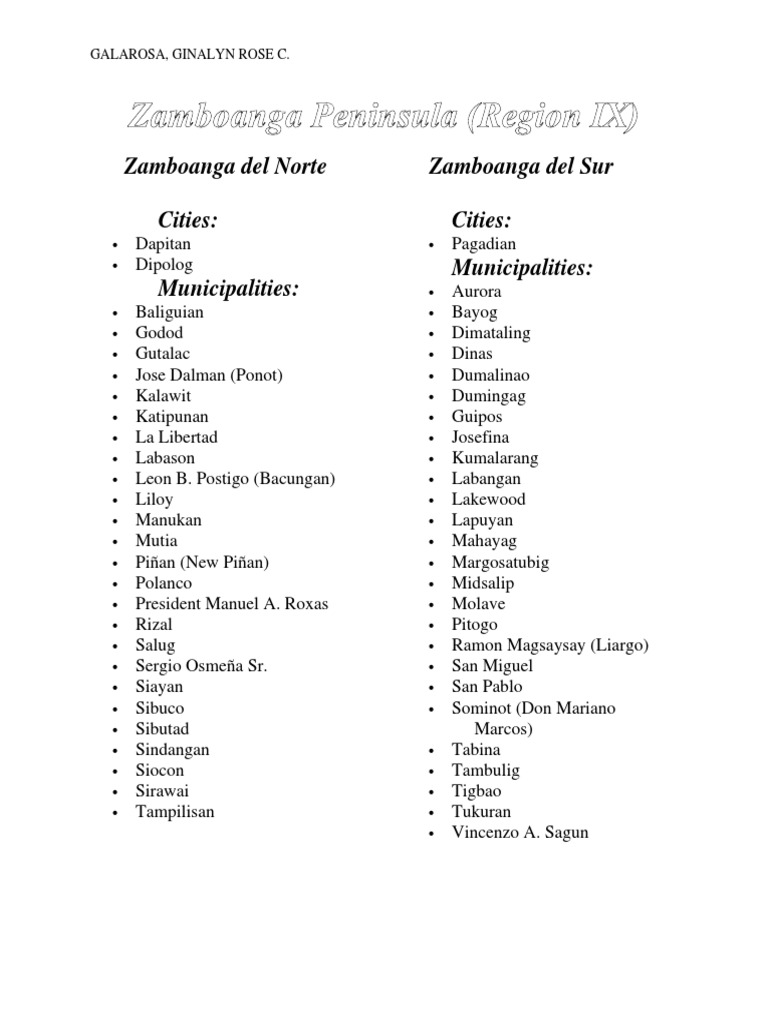 Cities and Municipalities of Mindanao | PDF | Asia | Philippines