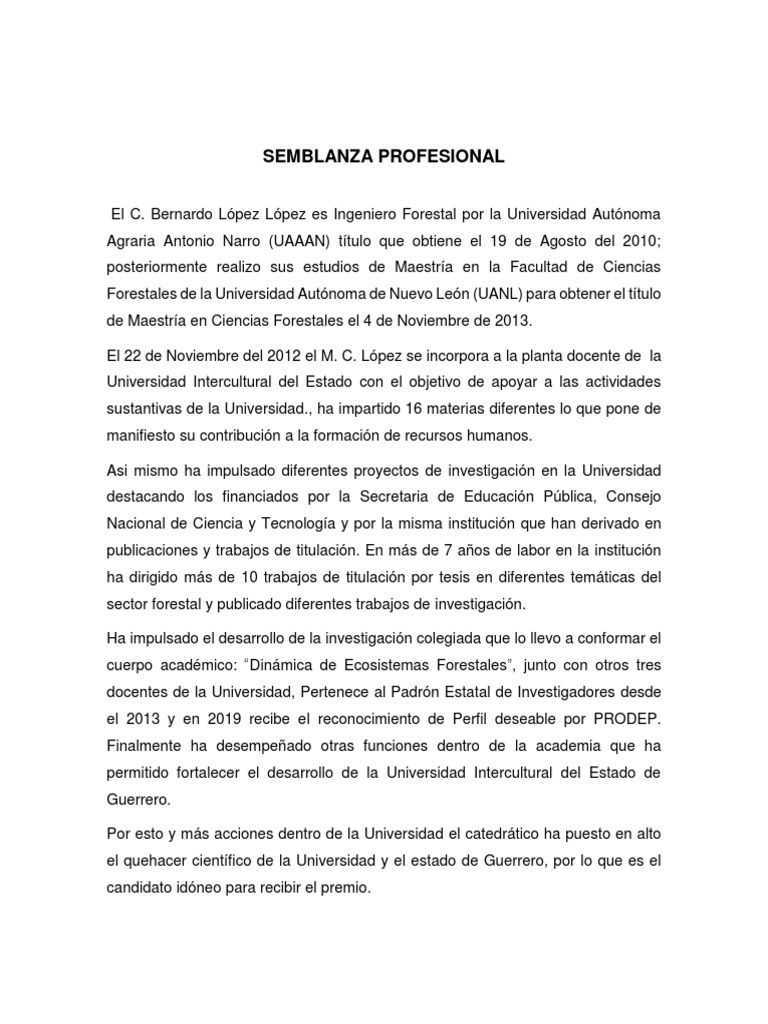 Semblanza Profesional | PDF