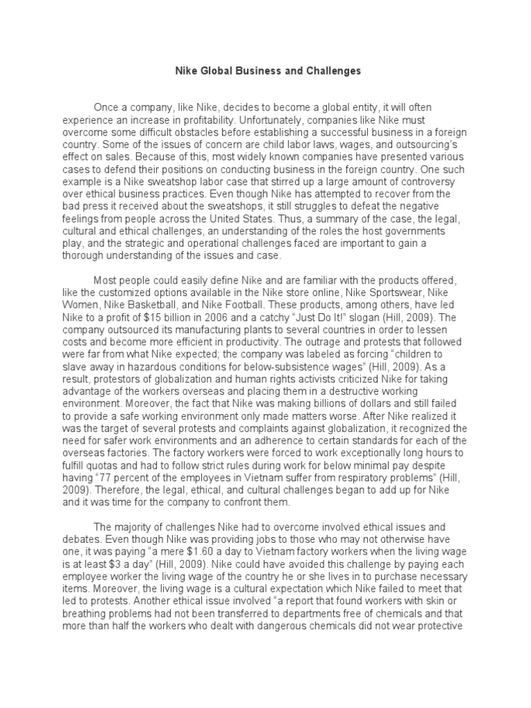 Finals Case Study | PDF | Sweatshop | Nike