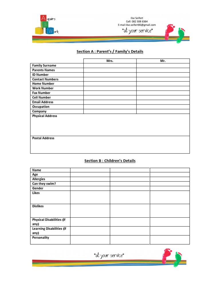 Family Form | PDF | Business