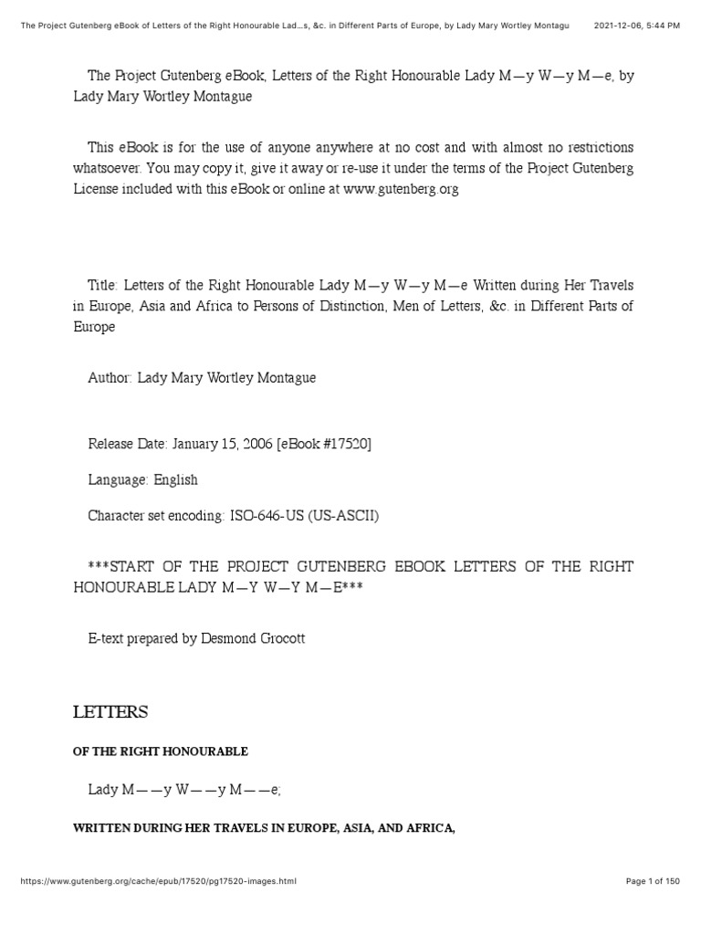 Letters: of The Right Honourable | PDF