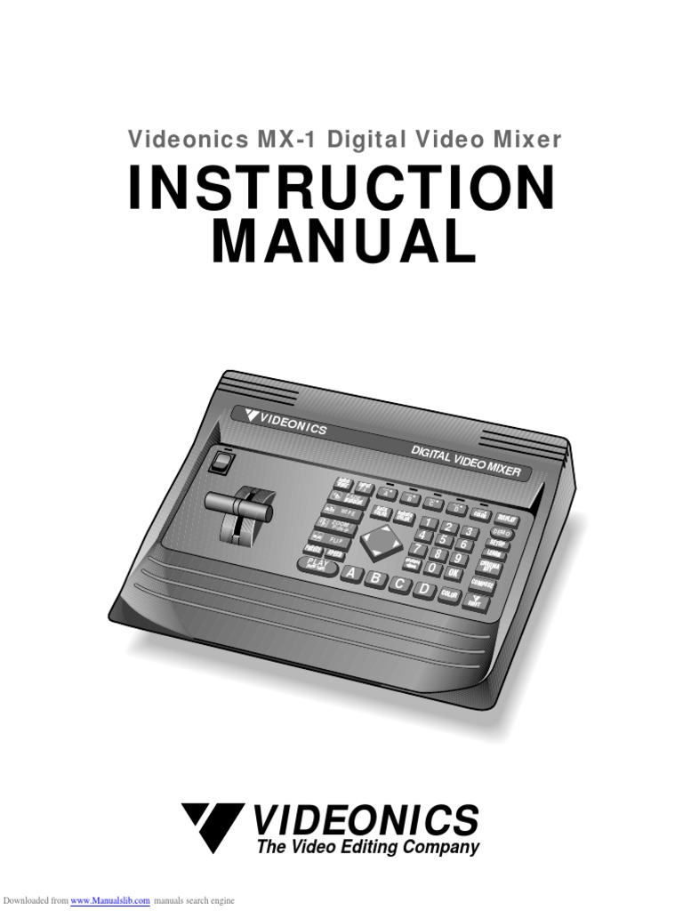 Instruction Manual: Videonics | PDF | Video | Videocassette Recorder