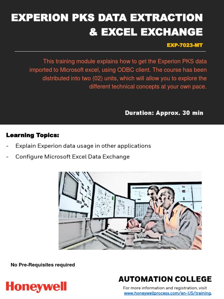 Exp 7023 MT Experion Pks Data Extraction and Excel Exchange | PDF