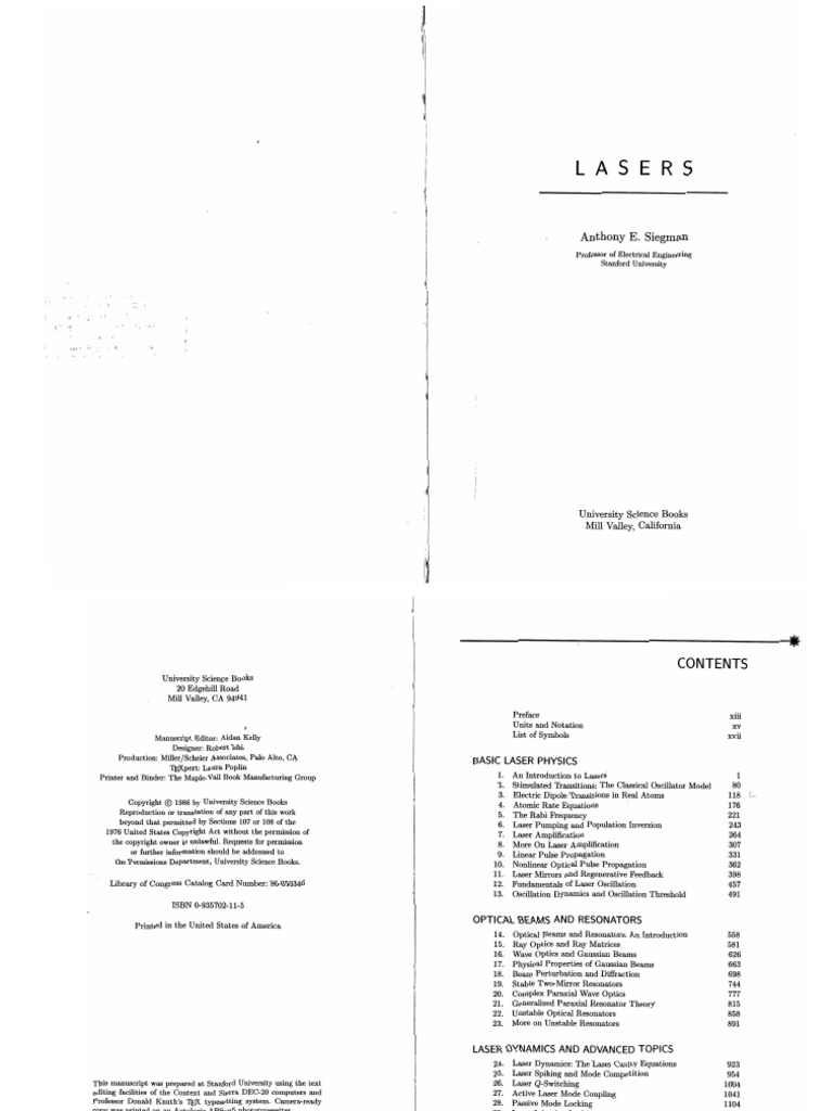 Siegman, Lasers, 1986 | PDF