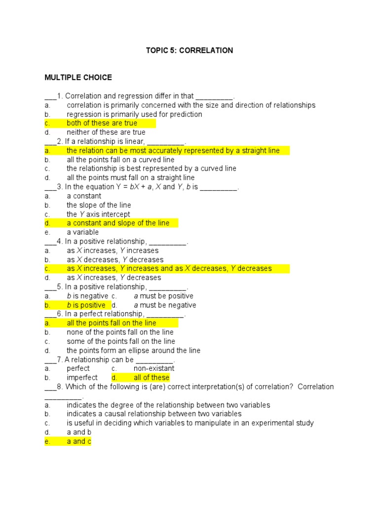Topic 5 Correlation | PDF | Correlation And Dependence | Statistical ...