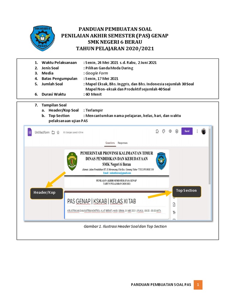 Panduan Pembuatan Soal Pas Genap | PDF