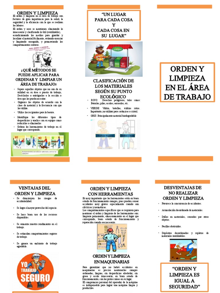 Triptico Orden y Aseo | PDF | Residuos
