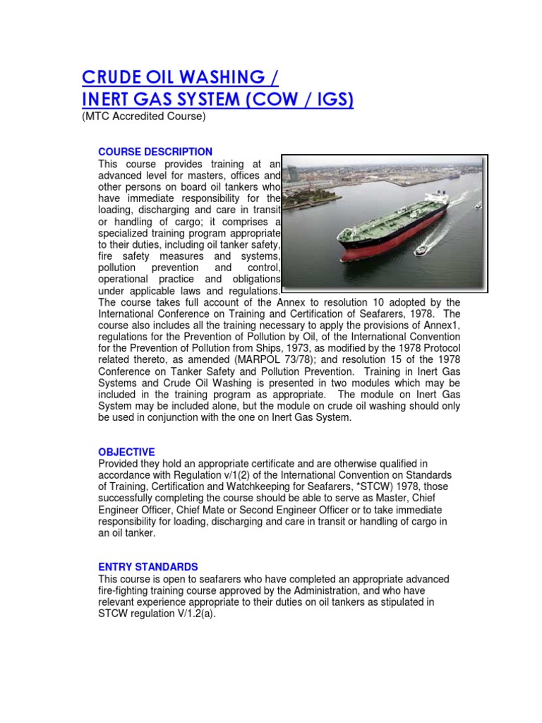 COW/IGS Training for Oil Tankers | PDF | Oil Tanker | Pump