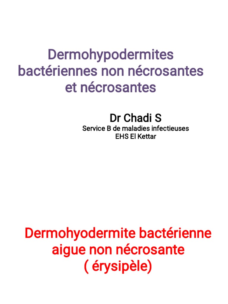 Dermohypodermites bactériennes : types et traitements | PDF ...