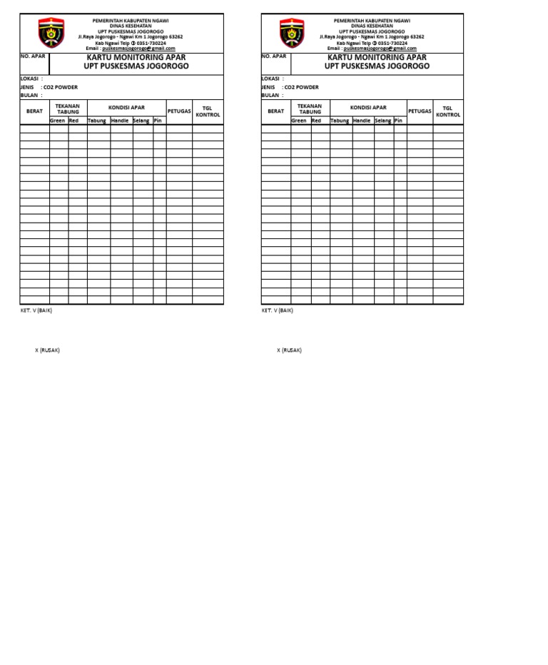 Lembar Monitoring Apar | PDF