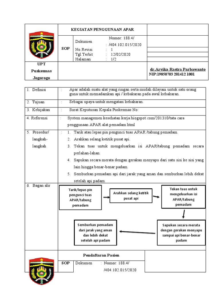 Sop Penggunaan Apar | PDF