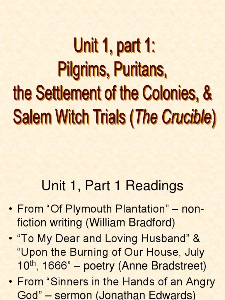 Pilgrims, Puritans, and Salem Trials | PDF | Plymouth Colony | Puritans