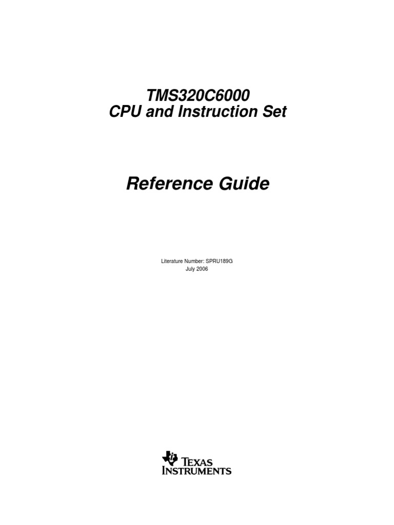 Reference Guide: TMS320C6000 CPU and Instruction Set | PDF | Business