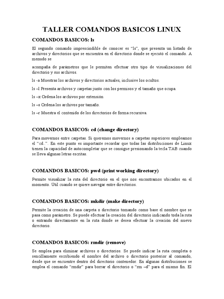 Comandos Básicos de Linux para Principiantes | PDF | Archivo de ...
