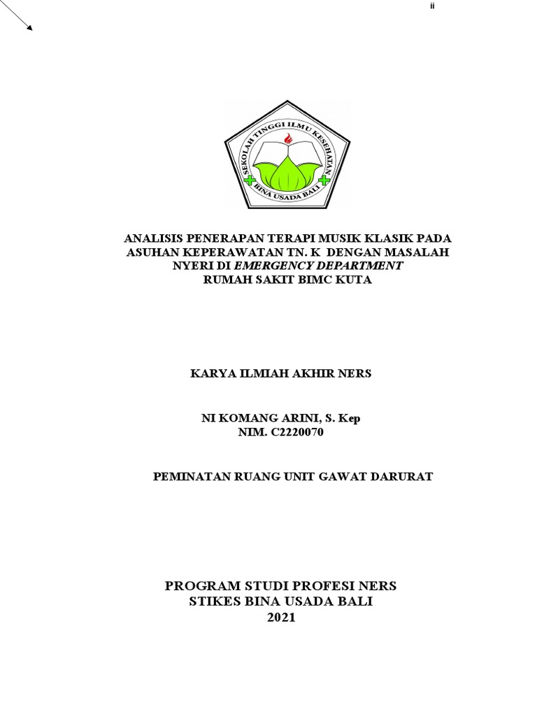 KIAN Karya Ilmiah Akhir Ners | PDF