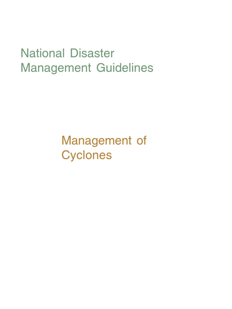 Cyclone Management Guidelines India | PDF | Tropical Cyclones ...
